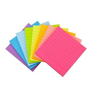 Early Buy Lined Sticky Notes with Lines 4x4 Self-Stick Notes 8 Bright Color 8 Pads, 50 Sheets/Pad