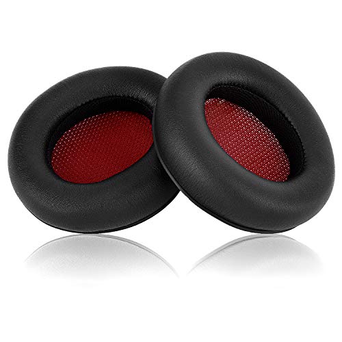 Jecobb Listen Earpads Replacement Ear Cushion Pads with Protein Leather and Memory Foam for Focal Listen Wireless Over Ear Headphones ONLY (NOT FIT Focal Other Series) (Black/Red)