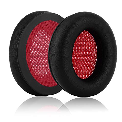 Jecobb Listen Earpads Replacement Ear Cushion Pads with Protein Leather and Memory Foam for Focal Listen Wireless Over Ear Headphones ONLY (NOT FIT Focal Other Series) (Black/Red)