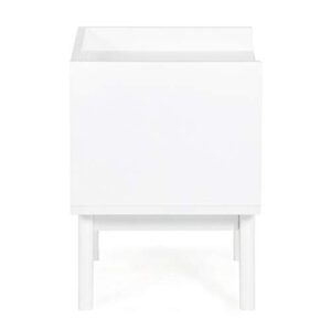 SIMPLIHOME Draper 20 inch H x 22 inch W Storage Hamper Bench in Pure White with Storage Compartment and 1 shelf, for the Bathroom