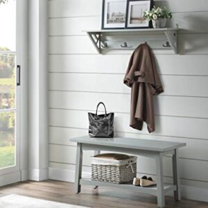 Alaterre Furniture Coventry 36" W Coat Hook with Shelf, Gray