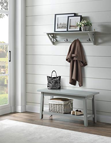 Alaterre Furniture Coventry 36" W Coat Hook with Shelf, Gray