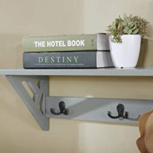 Alaterre Furniture Coventry 36" W Coat Hook with Shelf, Gray