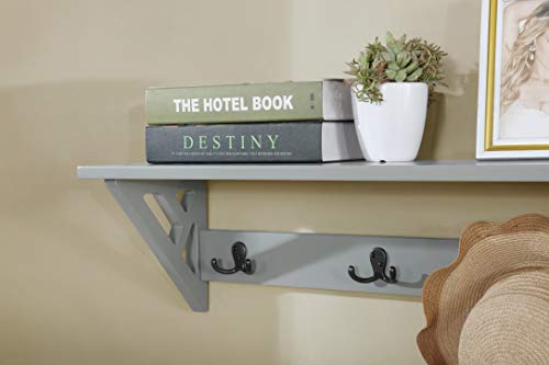 Alaterre Furniture Coventry 36" W Coat Hook with Shelf, Gray