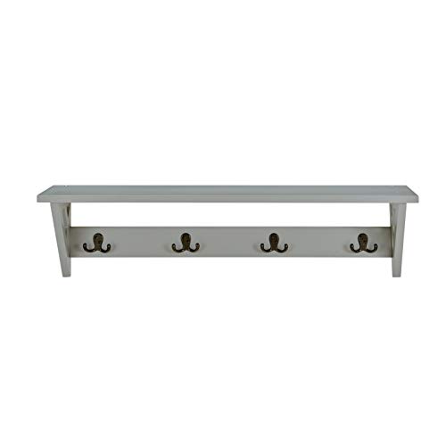 Alaterre Furniture Coventry 36" W Coat Hook with Shelf, Gray