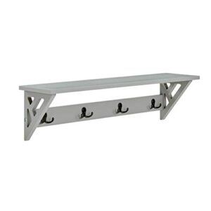 Alaterre Furniture Coventry 36" W Coat Hook with Shelf, Gray