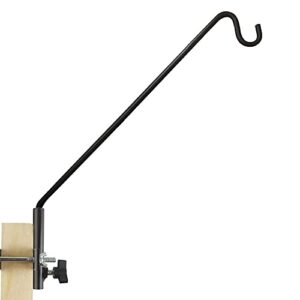 mixxidea extended fence deck hook rail hook heavy duty bird feeder hook, 360 degree rotary and length adjustable plant bracket for bird feeders, planters, suet baskets, lanterns, wind chimes and more