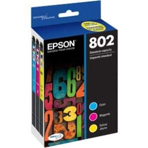 Epson T802520 DURABrite Ultra Color Combo Pack Standard Capacity Cartridge Ink & T802XL120 DURABrite Ultra Black High Capacity Cartridge Ink