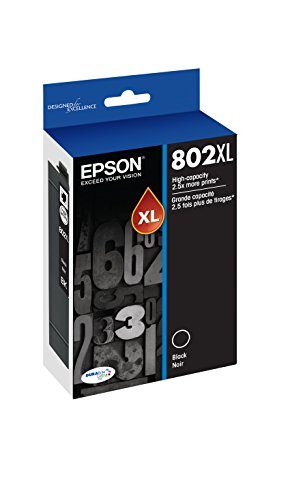 Epson T802520 DURABrite Ultra Color Combo Pack Standard Capacity Cartridge Ink & T802XL120 DURABrite Ultra Black High Capacity Cartridge Ink