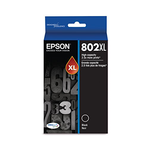 Epson T802520 DURABrite Ultra Color Combo Pack Standard Capacity Cartridge Ink & T802XL120 DURABrite Ultra Black High Capacity Cartridge Ink