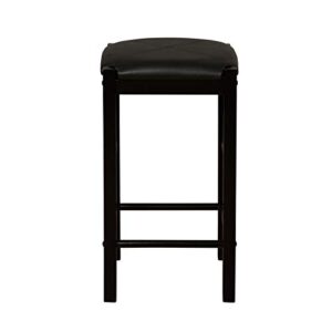 Linon Tifton Three Piece Wood Faux Marble Tavern Set in Black