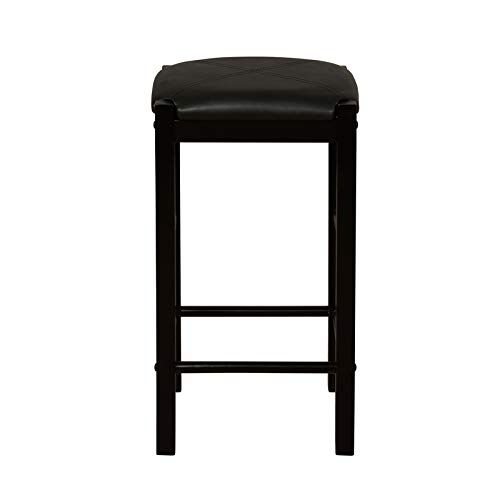 Linon Tifton Three Piece Wood Faux Marble Tavern Set in Black