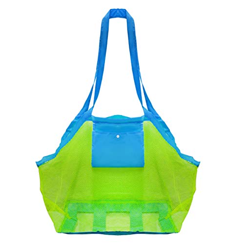 Mesh Beach Toys Bag Extra Large Beach Bags and Totes Sand Tote Bag Storage Bags Children Toys Beach Toy Organizer Kids Sand Toys Collector Perfect for Holding Toys Stay Away from Sand