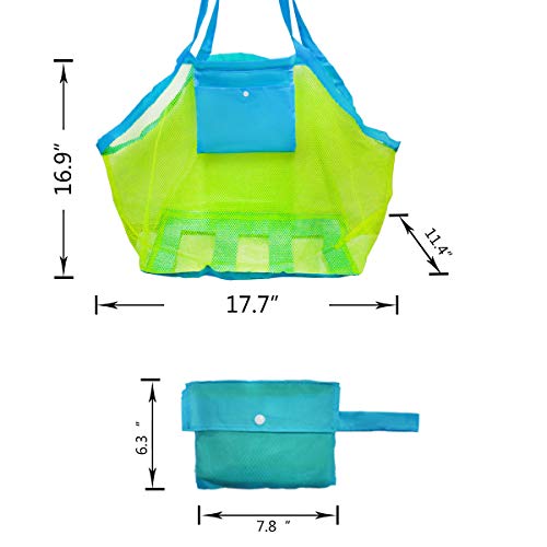 Mesh Beach Toys Bag Extra Large Beach Bags and Totes Sand Tote Bag Storage Bags Children Toys Beach Toy Organizer Kids Sand Toys Collector Perfect for Holding Toys Stay Away from Sand