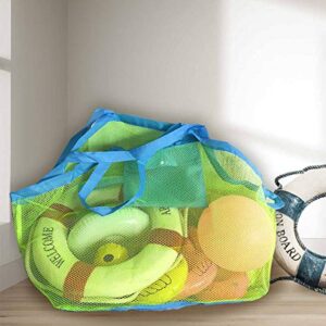 Mesh Beach Toys Bag Extra Large Beach Bags and Totes Sand Tote Bag Storage Bags Children Toys Beach Toy Organizer Kids Sand Toys Collector Perfect for Holding Toys Stay Away from Sand