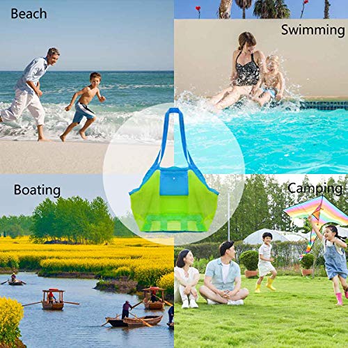 Mesh Beach Toys Bag Extra Large Beach Bags and Totes Sand Tote Bag Storage Bags Children Toys Beach Toy Organizer Kids Sand Toys Collector Perfect for Holding Toys Stay Away from Sand