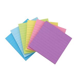 Early Buy Lined Sticky Notes with Lines 4x4 Self-Stick Notes 6 Candy Color 6 Pads, 70 Sheets/Pad