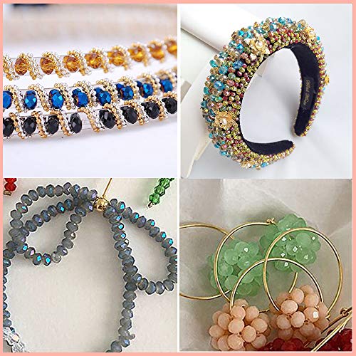 Glass Beads for Jewelry Making, 2000pcs Faceted Rondelle Crystal Beads 4MM Multicolored Spacer Beads for Bracelets Necklace Earrings DIY Beading Crafts