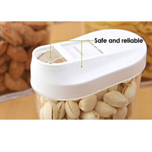 5Pcs Food Storage Box Clear Container Set with Pour Lids Kitchen Food Sealed Snacks Dried Fruit Grains Tank Storage Cereal Box Cereal Grains Storage Tank Kitchen Sorting Food Organizer Container