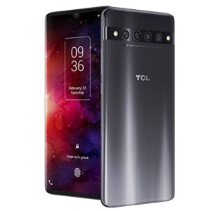 tcl 10 pro unlocked android smartphone with 6.47" amoled fhd + display, 64mp quad rear camera system, 128gb+6gb ram, 4500mah fast charging battery