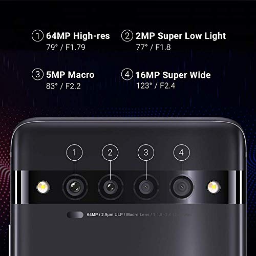 TCL 10 Pro Unlocked Android Smartphone with 6.47" AMOLED FHD + Display, 64MP Quad Rear Camera System, 128GB+6GB RAM, 4500mAh Fast Charging Battery