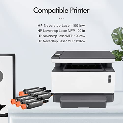 CYMBAINK 143A W1143AD Compatible Toner Reload Kit Replacement for 143A 143AD W1143A W1143AD to use with Neverstop Laser 1001nw MFP 1201n 1202nw 5hg80a(Black, 6-Pack)