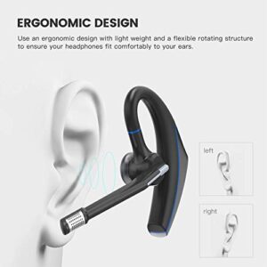 Bluetooth Headset,Wireless Bluetooth V5.0 Earpiece Hands-Free Earphones with Noise Cancellation Mic for Driver/Business/Home/Office/Cell Phones/PC