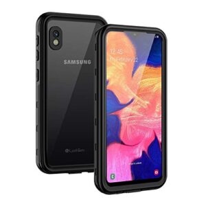 lanhiem samsung galaxy a10e case, ip68 waterproof dustproof shockproof case with built-in screen protector, full body sealed underwater protective cover for galaxy a10e (black/clear)