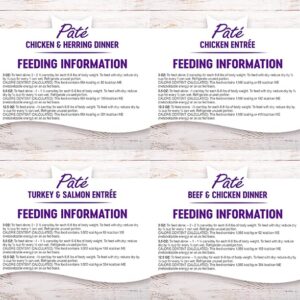 Wellness Natural Premium Canned Cat Wet Food Pate - 12 Pack Cans Variety Bundle Pack 4 Flavor - (Chicken,Beef, Salmon & Turkey) W/HS Pet Food Bowl - (5 Oz Cans)