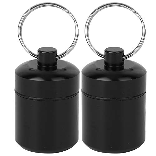 Tbest 2Pcs/Set Mini Medicine Container, Waterproof Sealing Metal Can with Key Ring for Storage Other Climbing Tool Accessories