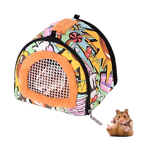 Hamiledyi Portable Small Animal Hamster Travel Bag Pet Backpack Carrying Bag with Zipper and Strap Breathable and Safe Suitable for Guinea Pigs Hedgehogs Hamsters Chinchillas Squirrels