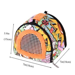 Hamiledyi Portable Small Animal Hamster Travel Bag Pet Backpack Carrying Bag with Zipper and Strap Breathable and Safe Suitable for Guinea Pigs Hedgehogs Hamsters Chinchillas Squirrels