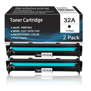 Black 32A | CF232A 2-Pack Drum Unit Toner Cartridge Compatible for HP Printer M203dn M203dw M203d M227sdn M227fdw M230sdn M230fdw M227fdn Drum Cartridge,Sold by AcToner.