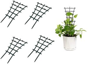 feitore mini plant trellis garden trellis for climbing plants outdoor plastic superimposed potted plant support flower supports (4 pcs)