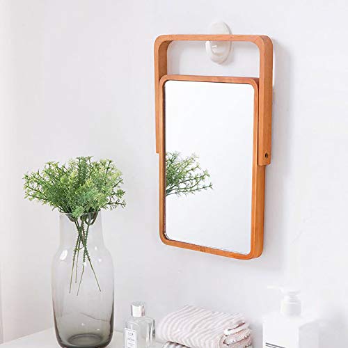 ZOROSY Wood Table Vanity Makeup Mirrors - Rectangle Wall-Mounted Mirrors Desk Mirrors for Living Room Bedroom Birthday Gifts