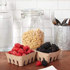 Juvale Pulp Fiber Berry Basket for Fruit (1/2 Pint, 4 x 4 x 1.81 Inches, 60 Pack)