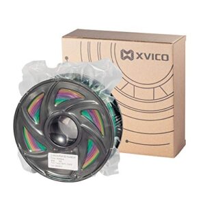 PLA Filament 1.75mm 3D Printer Filament Rainbow PLA Multicolor Filament 1kg 3D Printing Filament Gradient Spool Gradual Color Change 2.2lbs Accuracy +/- 0.02mm XVICO