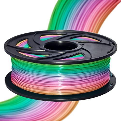 PLA Filament 1.75mm 3D Printer Filament Rainbow PLA Multicolor Filament 1kg 3D Printing Filament Gradient Spool Gradual Color Change 2.2lbs Accuracy +/- 0.02mm XVICO