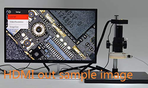 HAYEAR 34MP HDMI USB HD Digital Industry Video Microscope Camera+180X C-Mount Lens+144LED Light+Big Boom Stand Universal Bracket