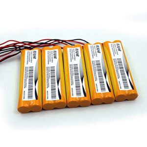 elxjar (5-Pack) 4.8V 600mAh Ni-CD Battery Pack Replacement for Unitech Dual-Lite 0120859, All Fit E1021R LITHONIA D-AA650Bx4, EJW-NI-CAD BYD D-AA650B-4 Exit Sign Emergency Light