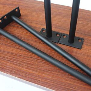 8 Pcs 10" Black Solid Steel Floating Shelf Bracket Blind Shelf Supports - Hidden Brackets for Floating Wood Shelves - Concealed Blind Shelf Support – Screws