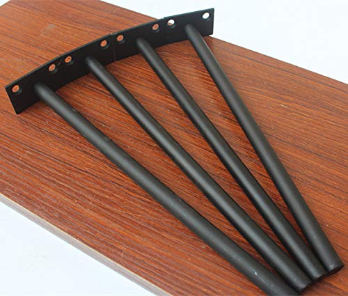 8 Pcs 10" Black Solid Steel Floating Shelf Bracket Blind Shelf Supports - Hidden Brackets for Floating Wood Shelves - Concealed Blind Shelf Support – Screws