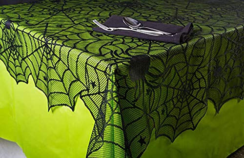 LOOGOOL Halloween Black Spider Web Fabric by The Yard for Halloween Party Decoration DIY Craft, Black 39 x 59 Inch