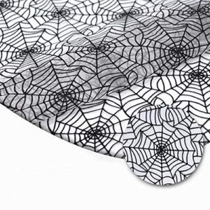 loogool halloween black spider web fabric by the yard for halloween party decoration diy craft, black 39 x 59 inch