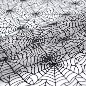 LOOGOOL Halloween Black Spider Web Fabric by The Yard for Halloween Party Decoration DIY Craft, Black 39 x 59 Inch