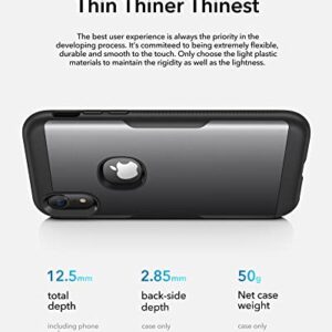 YOUMAKER Metallic Designed for iPhone XR Case, Full Body Rugged with Built-in Screen Protector Slim Fit Shockproof Cover for iPhone XR 6.1 Inch - Black