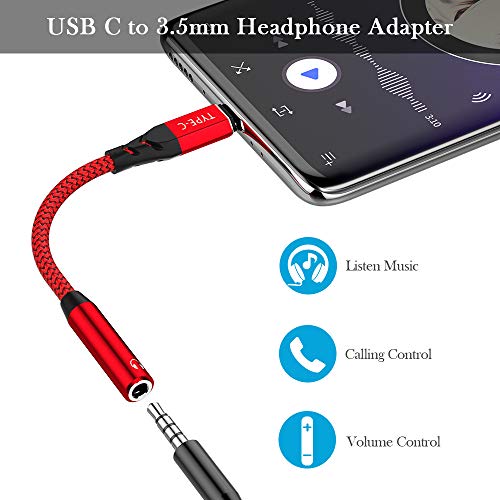 APETOO USB C to 3.5mm female Headphone Jack Adapter,Type C to Aux Earphone Adapter Audio Dongle Hi-Res DAC for Samsung S23 Ultra S22 S21 S20 Note 20 Ultra A53 Z Flip4 3,Pixel 7 6 5 4 3 2XL,OnePlus 9 8