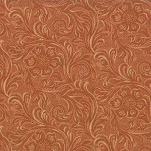 tooled leather-look, color of buckskin, fabric, 100% cotton, western basics, south western, sara khammash, moda, 11216-14, by the yard