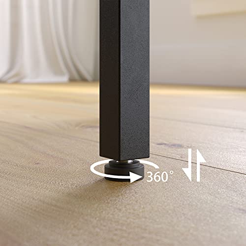 HOOBRO Bar Stools, Set of 2 Bar Chairs with Footrest, Black Steel Frame, Adjustable Feet, for Living Room, Dining Room, Kitchen, Industrial Design, Rustic Brown BF65BY01G1