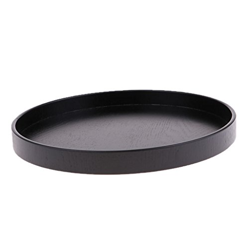 LoveinDIY GZYF Wooden Tray Tray Decorative Plate Decoration Tray Decoration Accessories for Model Kit, Black, 24x2cm